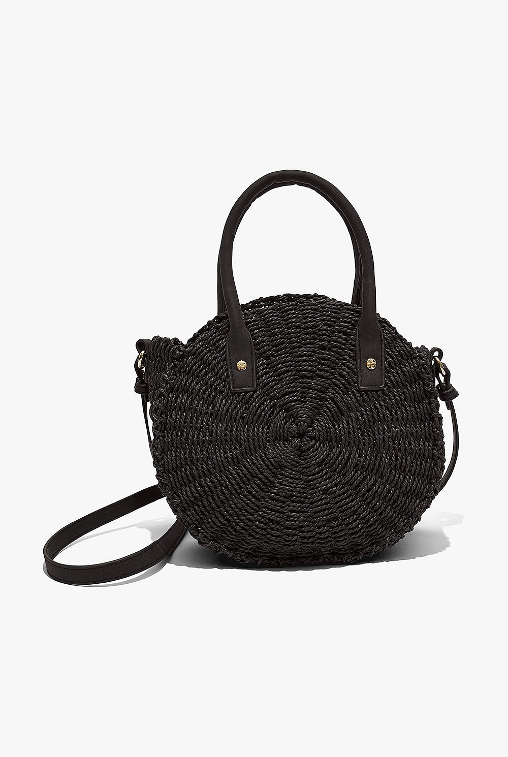 Black Round Mini Straw Crossbody - Bags | Country Road