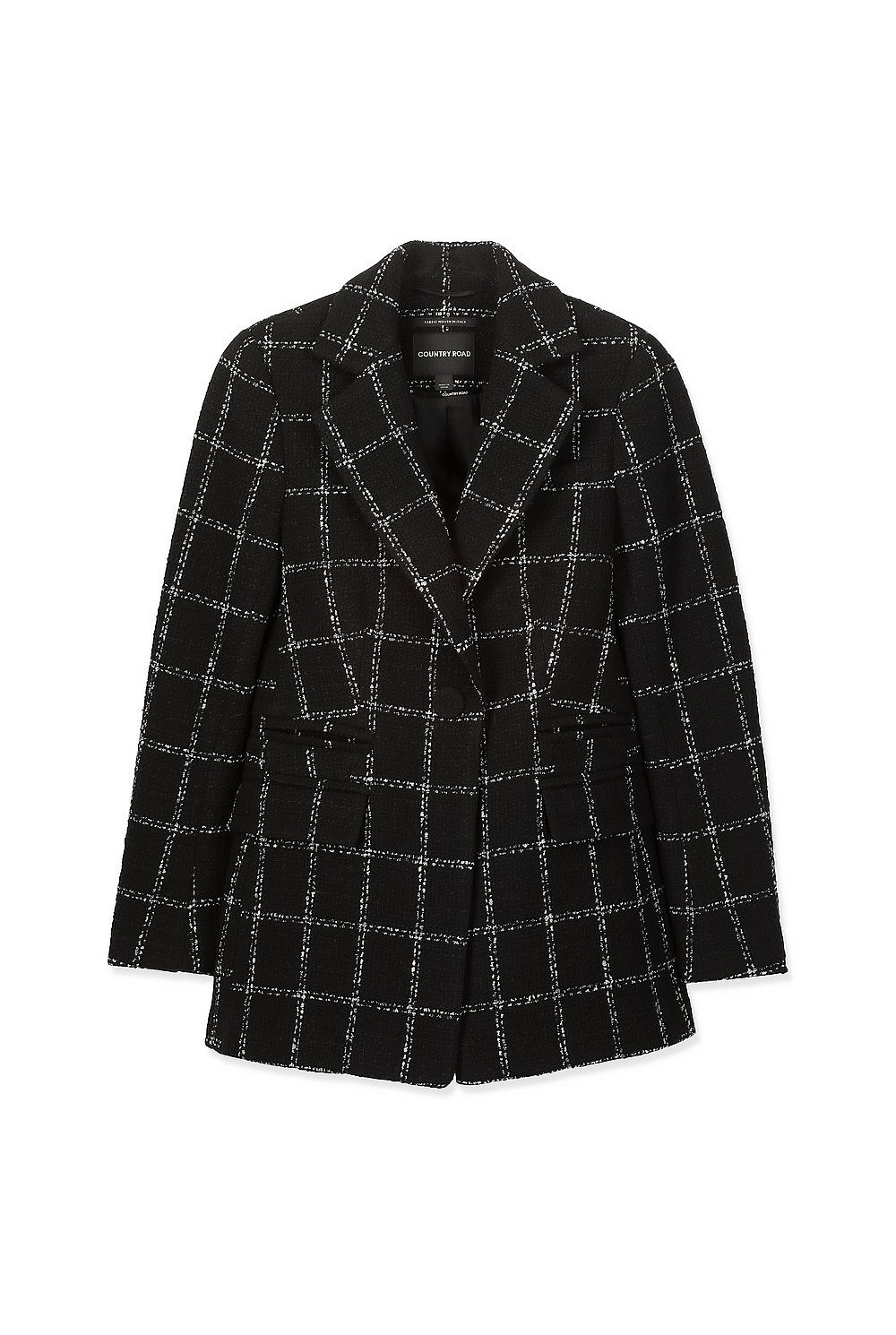 Black Tweed Check Blazer - Jackets & Coats | Country Road