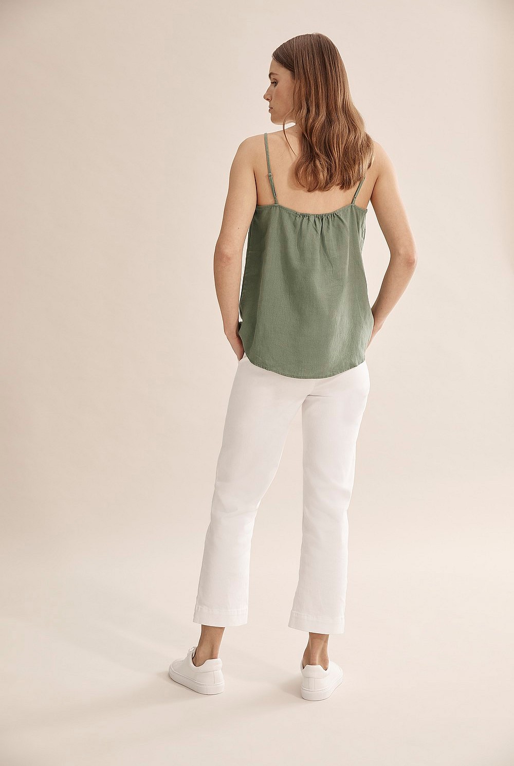 Khaki Linen Cami - Shirts | Country Road