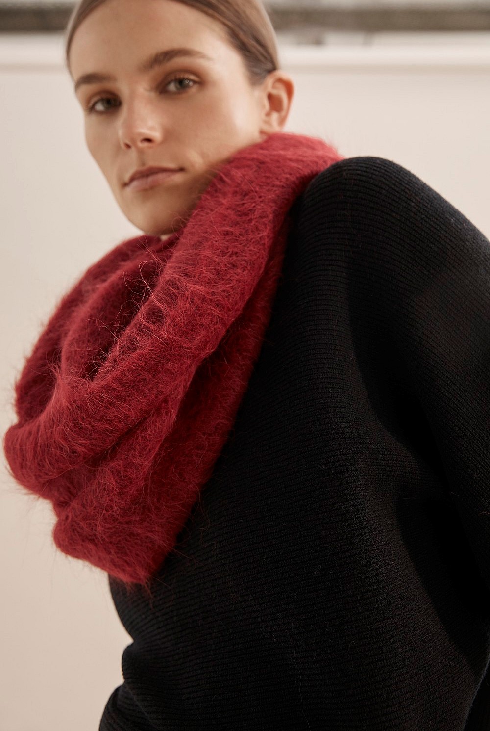 Burnt Red Fluffy Knit Snood - Hats, Scarves & Gloves | Country Road