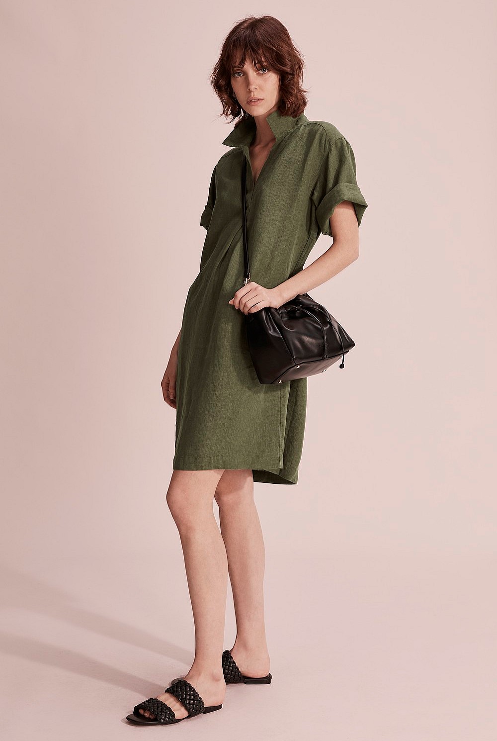 Fern Organically Grown Linen Popover Dress - Natural Fibres | Country Road