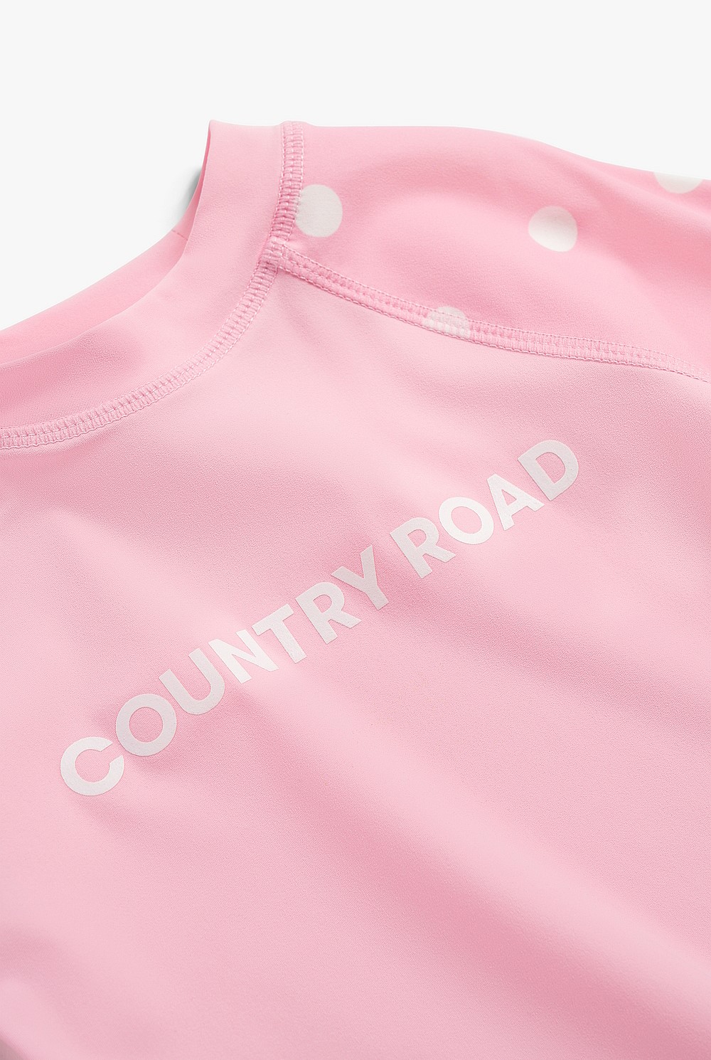 Pale Pink Nylon Logo Spot Rashie - Swimwear | Country Road