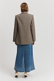 Twill Check Twill Check Blazer - Natural Fibres | Country Road