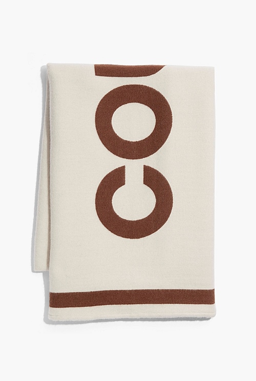 Hazelnut Branded Wool Scarf - Hats, Scarves & Gloves | Country Road