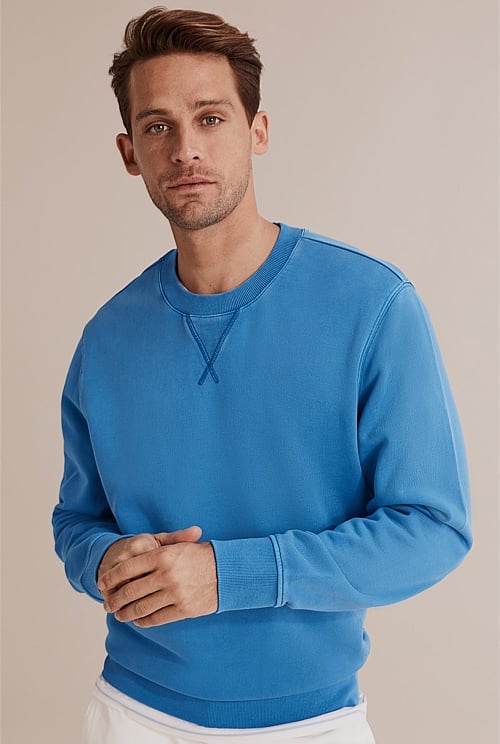 Cobalt Australian Cotton Garment Dyed Sweat - Australian Grown ...