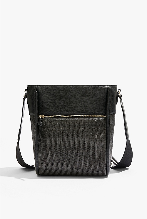 Black Woven Detail Sling Bag - Bags | Country Road