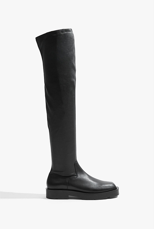 Black Ryder Over Knee Boot - Boots | Country Road