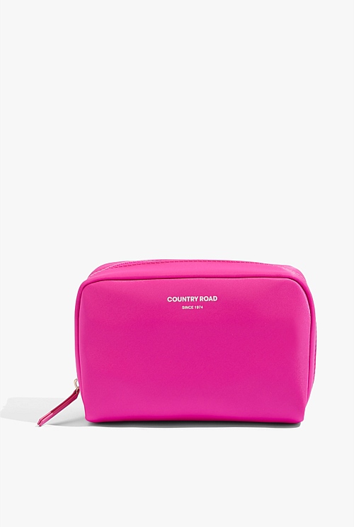 Vivid Pink Recycled Polyester Medium Soft Cosmetic Case - Bags ...