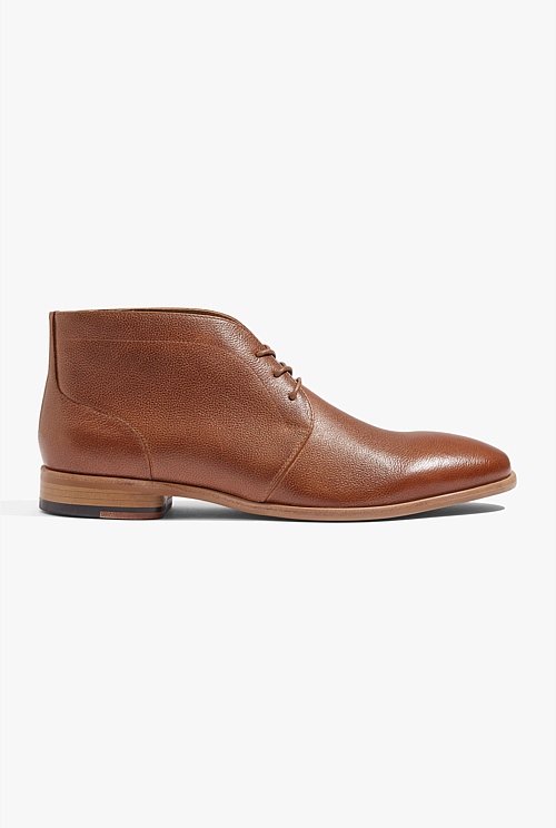 Rich Tan Mid Cut Leather Boot - Boots | Country Road