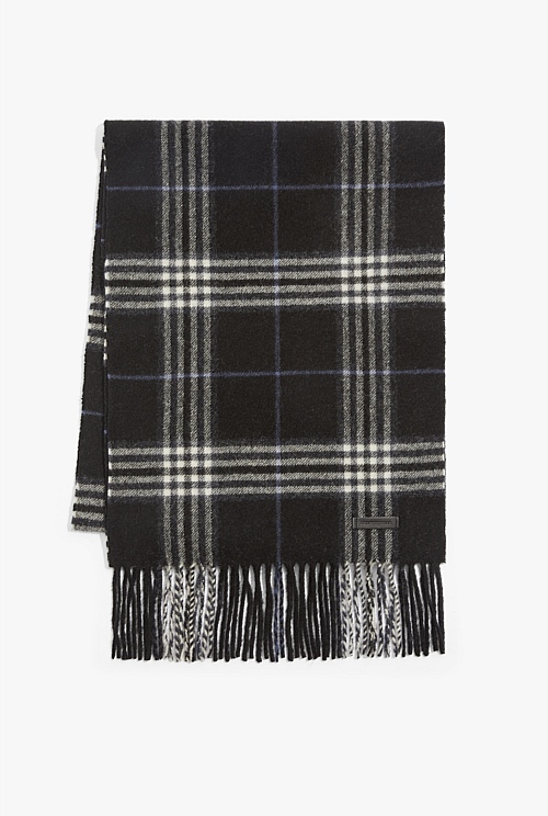 Black Check Scarf - Hats & Scarves | Country Road