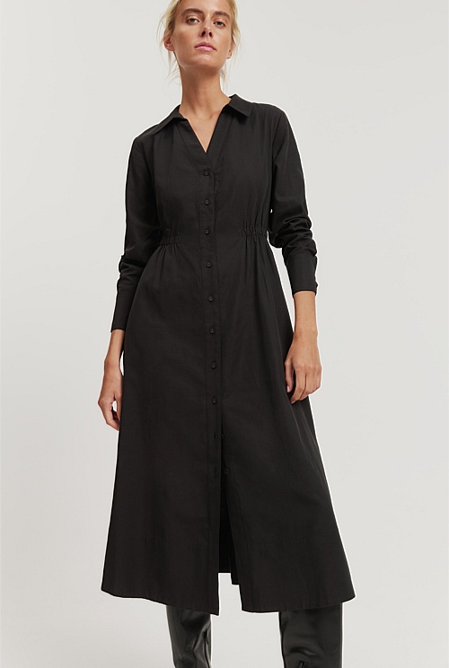 Black Elastic Waist Dress - Dresses | Country Road