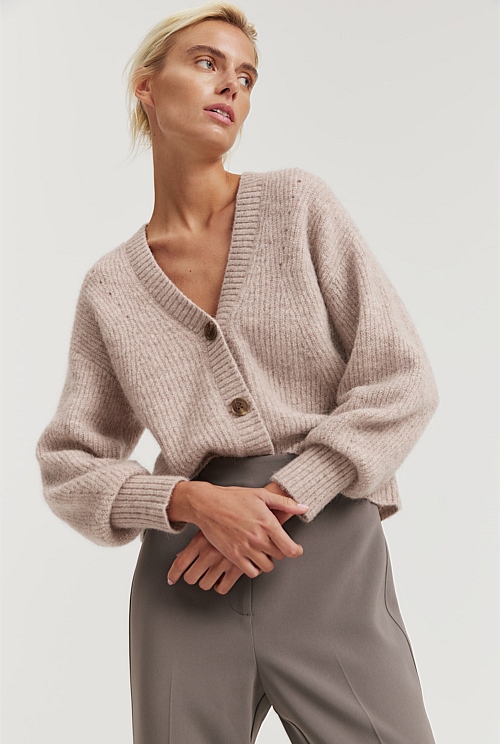 Fawn Marle Brushed Crop Cardigan - Knitwear | Country Road