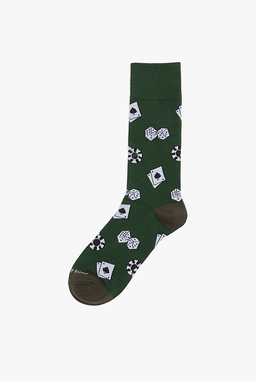 Eden Green Australian Cotton Blend Poker Sock Pair - Socks | Country Road