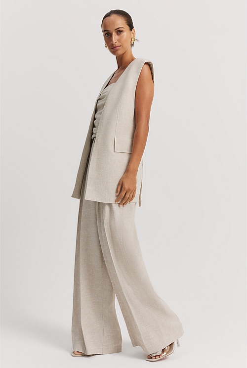 Stone Textured Longline Vest - Australian Grown | Country Road