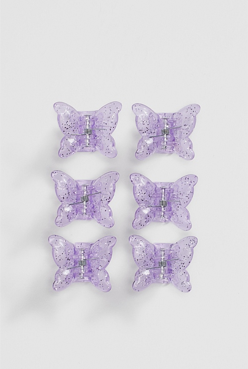 Lilac Butterfly Clip Pack of 6 - Accessories | Country Road