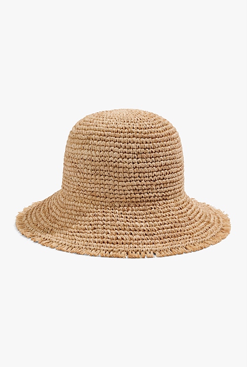 Natural Woven Raffia Bucket Hat - Hats, Scarves & Gloves | Country Road