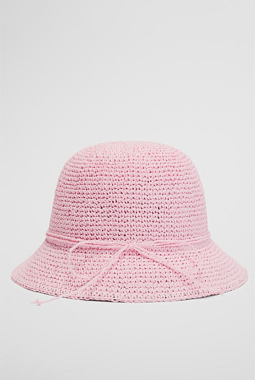 Mineral Pink Woven Hat - Accessories | Country Road