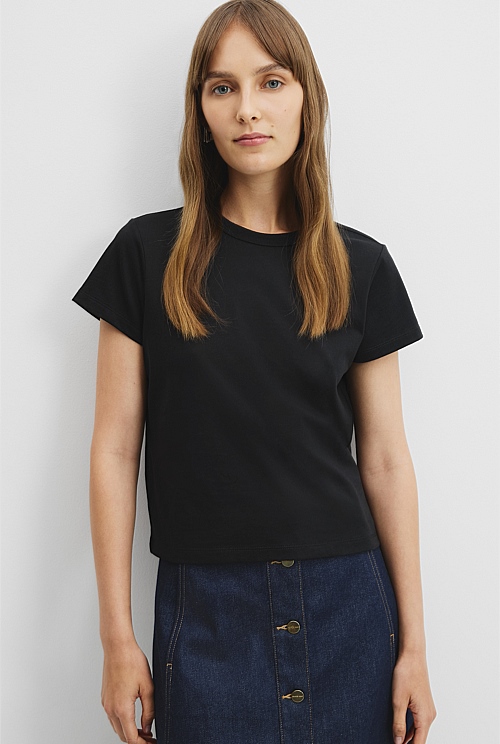 Black Australian Cotton Baby T-Shirt - T-Shirts & Tops | Country Road