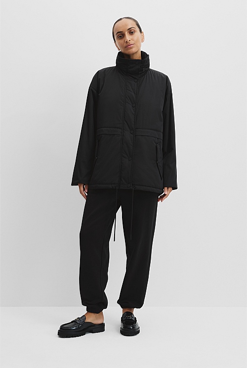 Black Recycled Polyester Spray Jacket - Jackets & Coats | Country Road