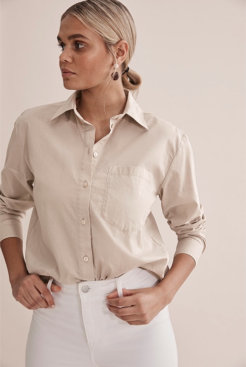 Natural Soft Cotton Shirt - Shirts | Country Road
