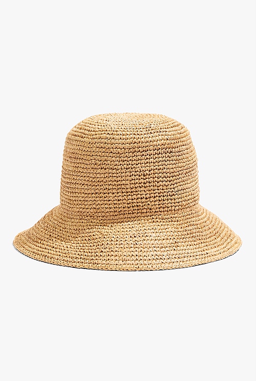 Natural Raffia Bucket Hat - Hats, Scarves & Gloves | Country Road