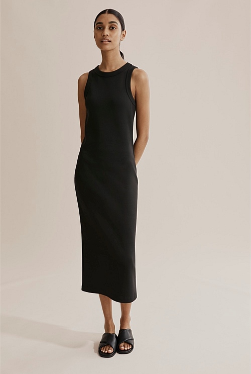 Black Fitted Jersey Dress - Dresses | Country Road