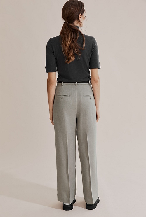 Charcoal Australian Merino Wool Silk Short Sleeve Knit - Natural Fibres ...