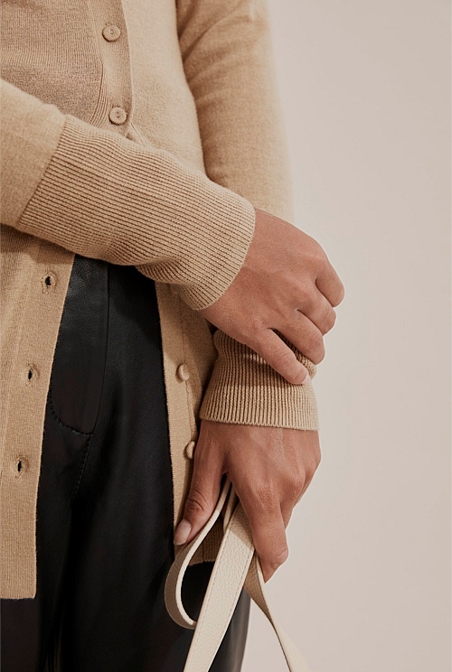 Macadamia Australian Merino Wool Silk Cardigan - Natural Fibres ...