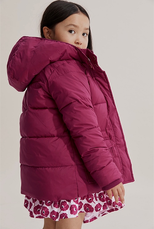 Deep Berry Quilted Puffer - Jackets & Coats | Country Road