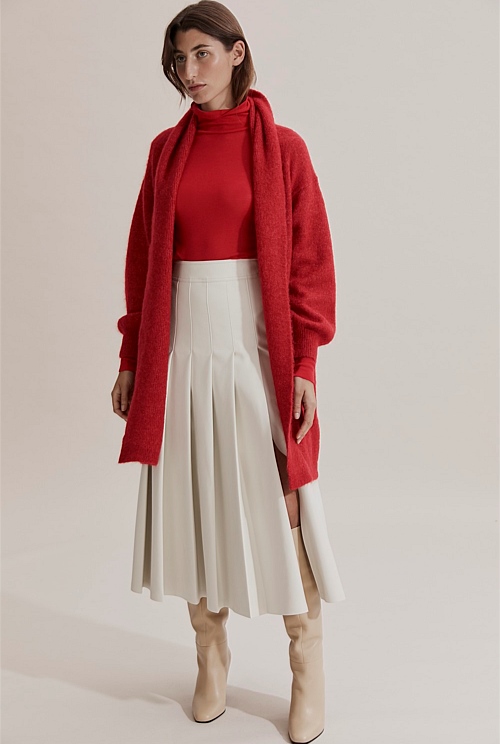 Lipstick Red Babywool Roll Neck Skivvy - Natural Fibres | Country Road