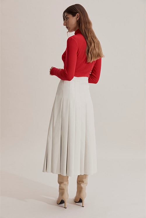 Lipstick Red Babywool Roll Neck Skivvy - Natural Fibres | Country Road