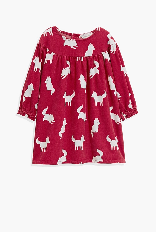 Rust Cord Fox Dress - Dresses | Country Road