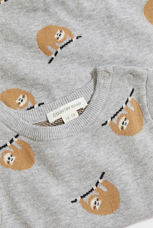 Light Grey Marle Unisex Sloth Knit Jumpsuit - Jumpsuits & Bodysuits ...