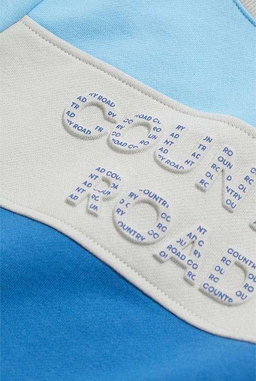 Pale Blue Organically Grown Cotton Colour Block Sweat - Sweats ...