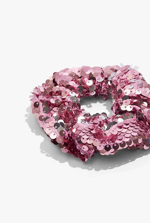 Pale Pink Sequin Scrunchie - Accessories | Country Road