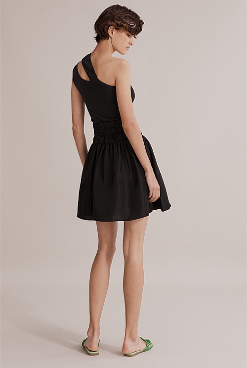 Black Gathered Mini Skirt - Skirts | Country Road