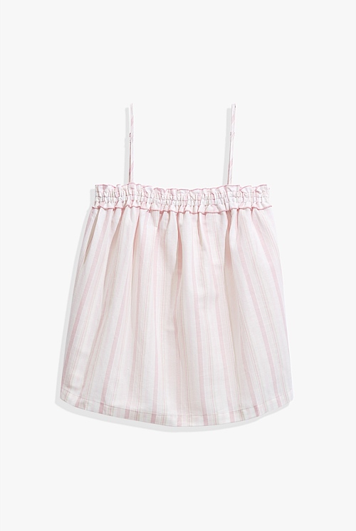 Soft Pink Linen Ruffle Cami - Sleepwear | Country Road