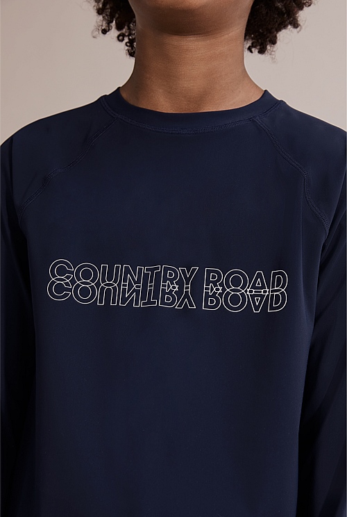 Teen Recycled Nylon Logo Rashie - Unisex | Country Road