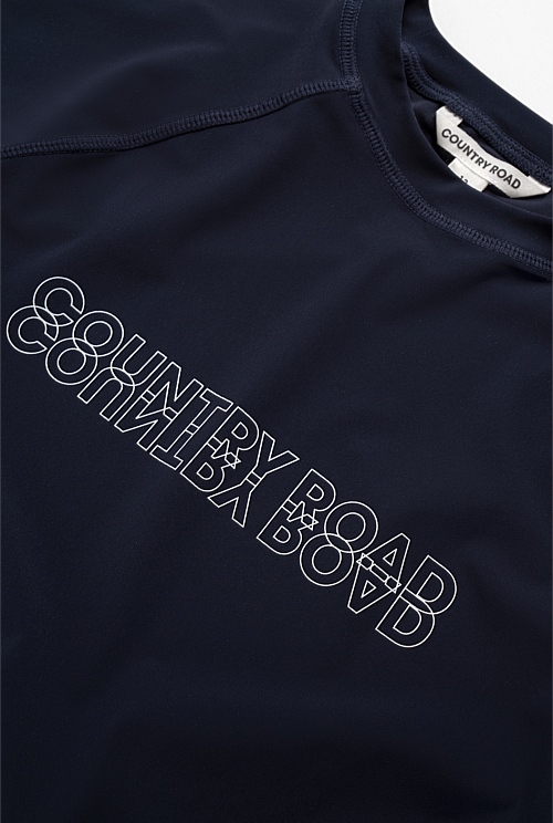 Teen Recycled Nylon Logo Rashie - Unisex | Country Road