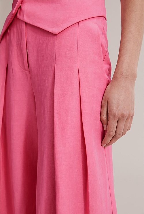 Hot Pink Pleat Front Pant - Pants | Country Road