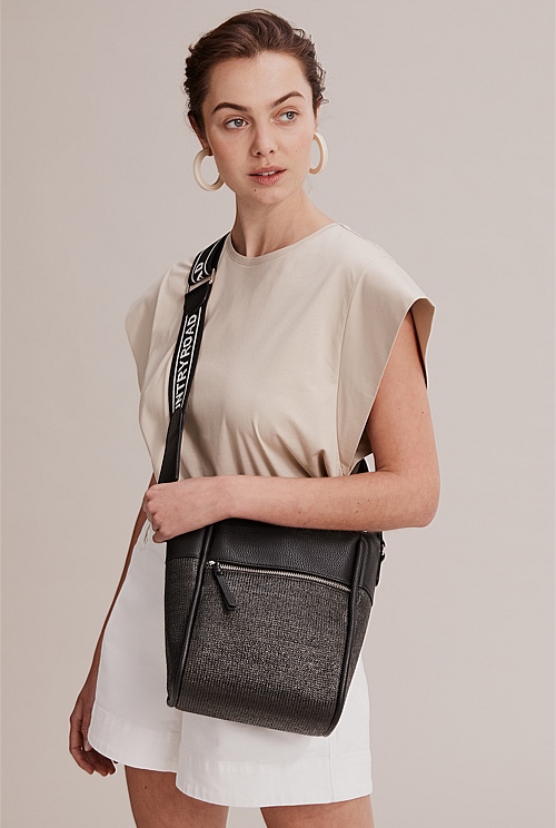 Black Woven Detail Sling Bag - Bags | Country Road