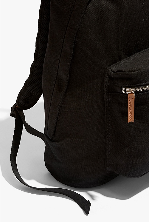 Black Organically Grown Cotton Backpack - Bags | Country Road