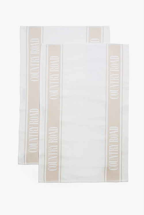Sand Heritage Australian Cotton Tea Towel Pack of 2 - Australian Grown ...