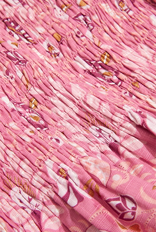 Musk Pink Flower Smock Shirt - Shirts | Country Road