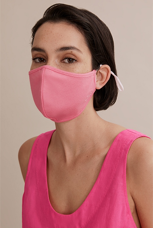 Flamingo Pink CR Embroidered Cotton Mask - Hats, Scarves & Gloves ...