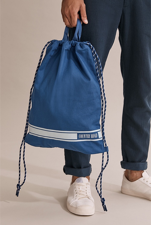 French Navy Drawstring Ripstop Bag - Bags | Country Road