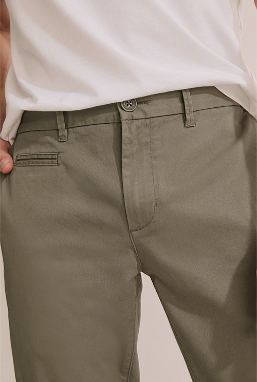Pewter Australian Cotton Slim Fit Stretch Chino - Chinos | Country Road