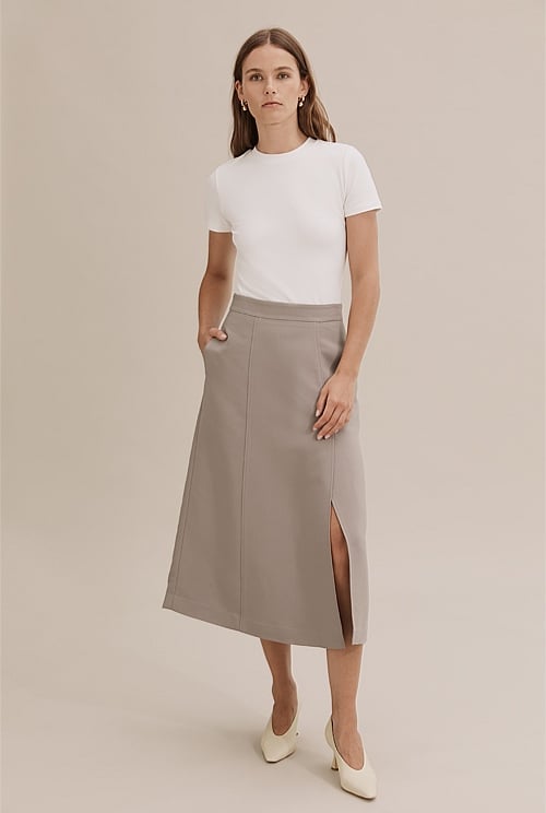 Mouse Structured Midi Skirt - Skirts | Country Road