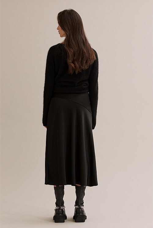 Black Basque Detail Skirt - Skirts | Country Road