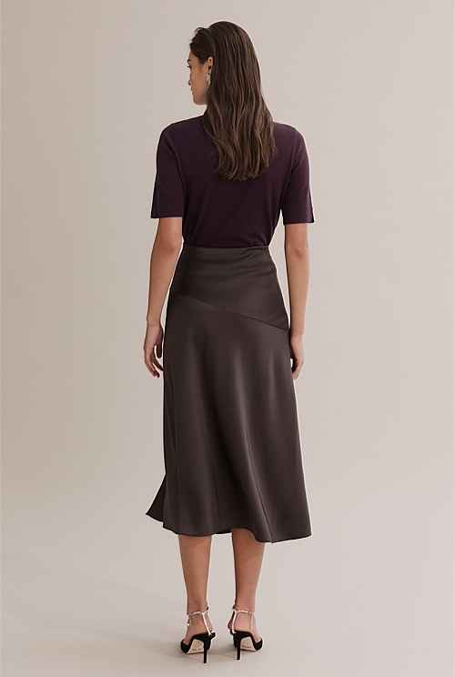 Plum Basque Detail Skirt - Skirts | Country Road